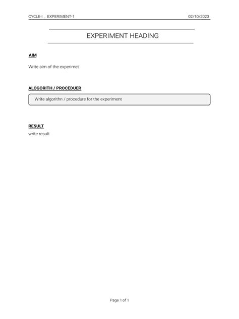Lab Record Formet Pdf