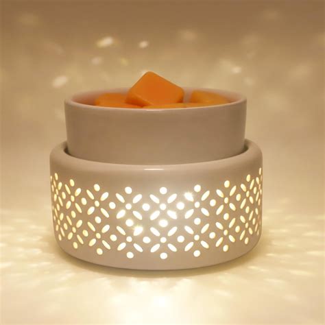 Ceramic Wax Melt Warmer Led Night Light Candle Wax Warmer For Scented