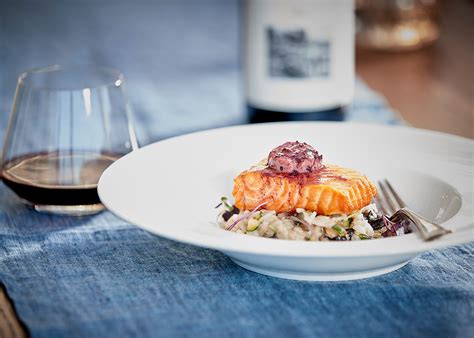 Roast King Salmon And Summer Risotto Peju Winery