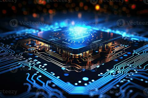 Ai Generated Computer Technology Image With Circuit Board Background