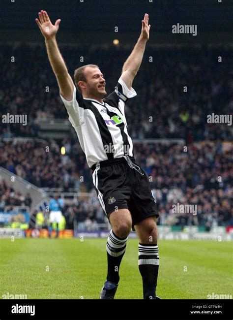 Newcastles Alan Shearer Celebrates His Early Goal Against Manchester