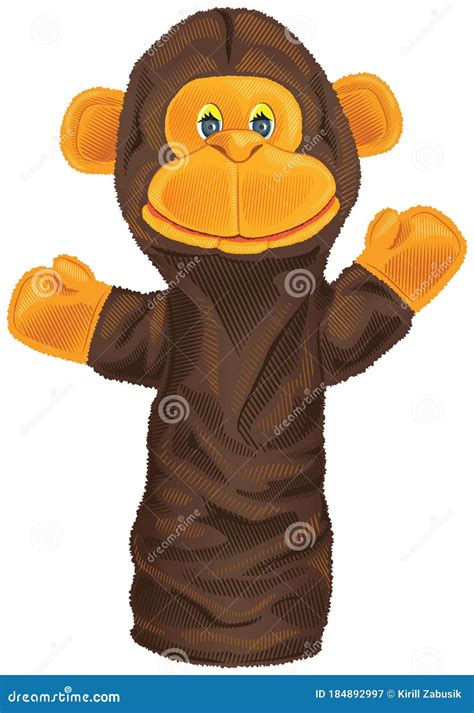 Image Of Monkey Puppet Isolated Stock Vector Illustration Of Adorable