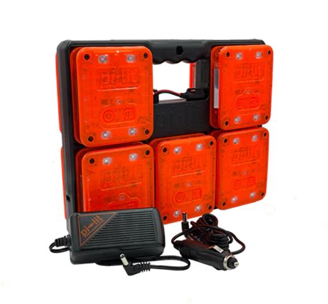 Pi Lit Rechargeable Ics Paired Smart Sequential Road Flares Orange