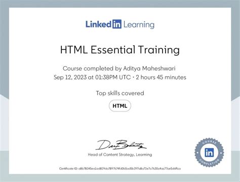 aditya maheshwari on linkedin html webdevelopment linkedinlearning continuouslearning