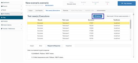 test case executions