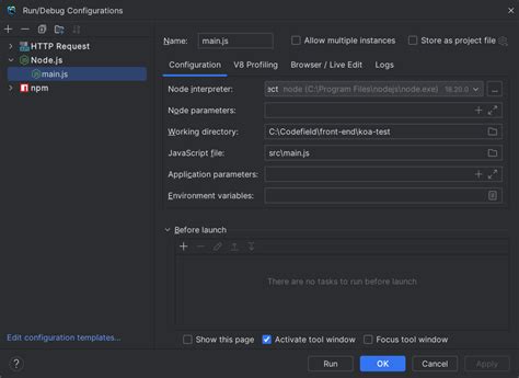 Webstorm 中对 Node js 后端项目进行断点调试