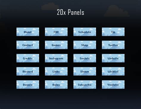 Winter Twitch Overlay Package 8bit Pixel Snow Landscape