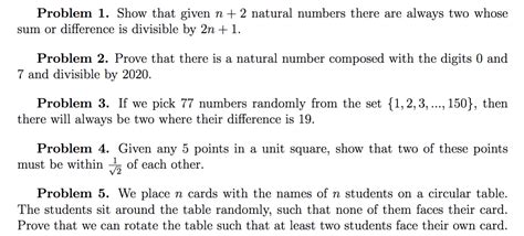 Solved Problem Show That Given N Natural Numbers Chegg