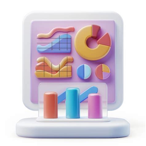 Colorful Analysis Icon Featuring Frosted Design Elements And Various