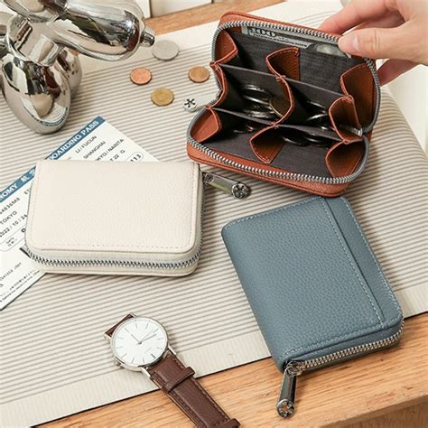 New Simple Pu Leather Coin Purse Zipper Mini Wallets Portable Multi