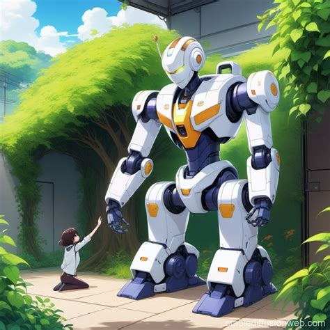 A Tiny Robot Plugging A Plug Comic Style Black And White Cartoon White