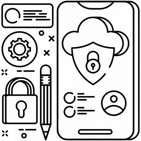 Secure Coding Cloud Pencil Lock Cyber Notification Icon Download On Iconfinder