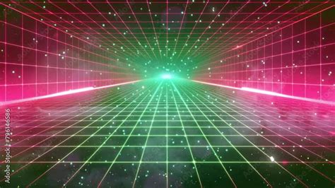 Grid Lines In Perspective Abstract Background Grid Seamless Looping Overlay 4k Virtual Video