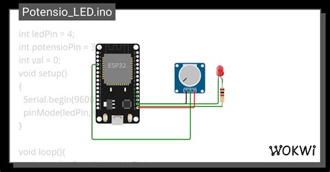 Potensio LED Ino Wokwi ESP32 STM32 Arduino Simulator