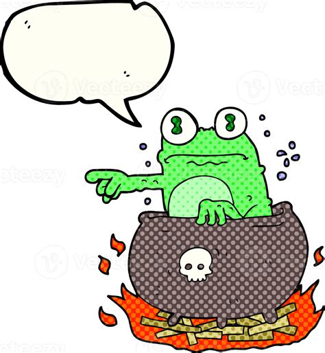 Comic Book Speech Bubble Cartoon Halloween Toad In Cauldron 36332355 Png
