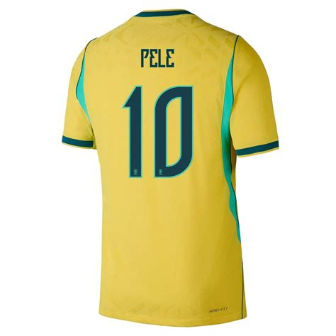 Pele Brazil 26 27 Authentic Home Jersey Jerseymotion