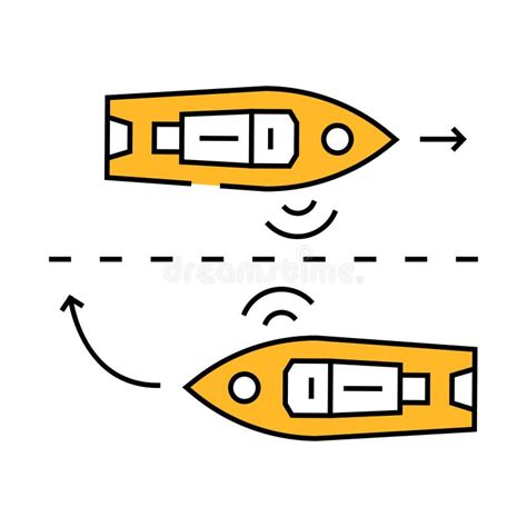 Ship Collision Avoidance Systems Icon Color Illustration Stock
