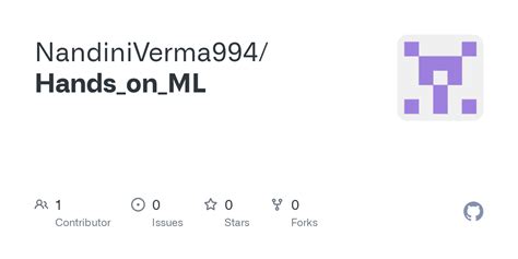 GitHub NandiniVerma Hands On ML