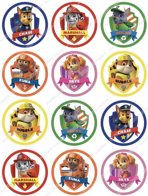 Paw Patrol Cupcake Toppers