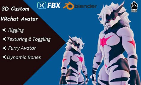 Model And Rig 3d Custom Furry Avatar Vrchat Avatar Nsfw Vrc Model Animaze By Valiant Veil