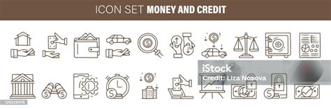 핀테크 산업의 스트로크 라인 아이콘 세트 금융 디지털화 현대 평면 선형 그림 그림 개념입니다 프리미엄 품질 개요 기호 컬렉션입니다 암호화폐에 대한 스톡 벡터 아트 및 기타