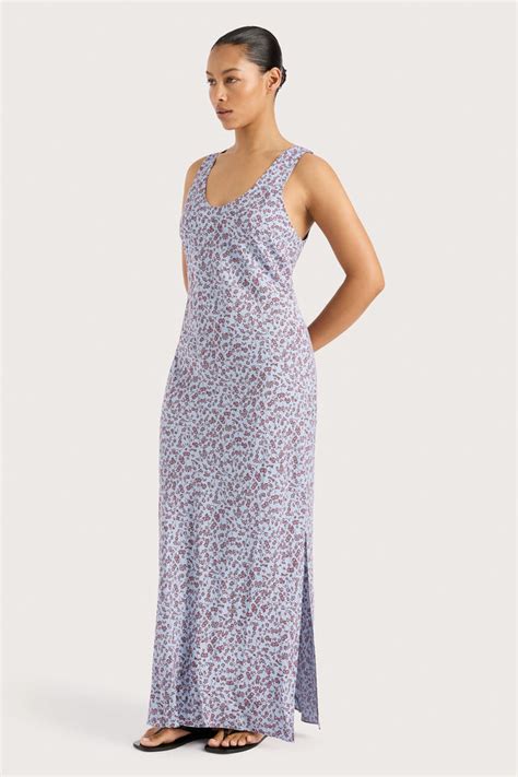 Olivia Maxi Dress Amaryllis Floral Blue Final Sale Faithfull The Brand Au