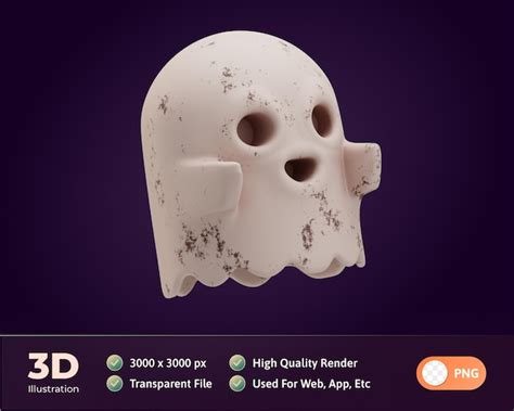 Flying Ghost Halloween Icon 3d Illustration Premium Psd
