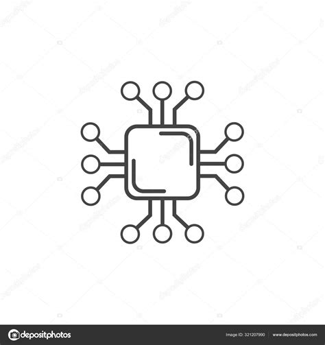Circuit Board Technology Icon Line Design Stock Vector By Stockgiu