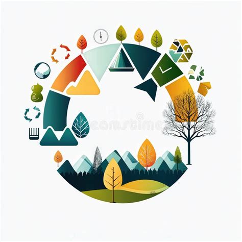 Sustainable Circular Economy Infographic Illustrating Nature Stock