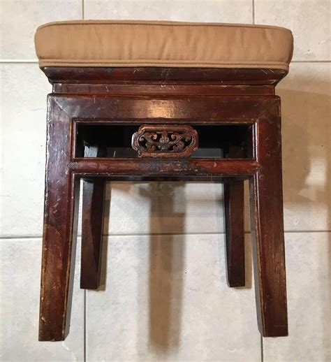 Antique Upholstered Chinese Stool At 1stdibs China Upholstered Stool