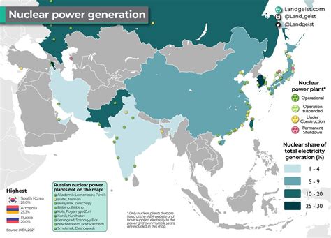 Nuclear Power Generation In Asia Full Article By Maps On The Web