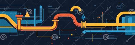 Minimalist Infographic Illustrating Gas Pipeline Flow And Data Representation In Industrial