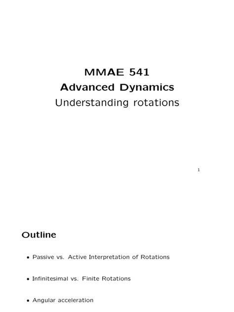Lesson04 Slides V4 Pdf Rotation Around A Fixed Axis Euclidean Vector