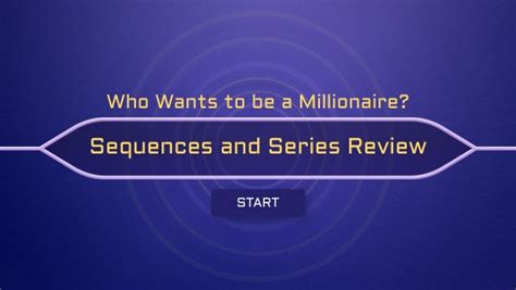 Sequences And Series Millionaire Genially