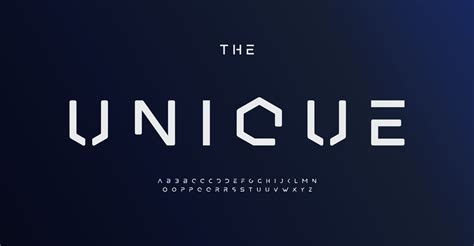 Unique Geometric Font Futuristic Alphabet Modern Letters For