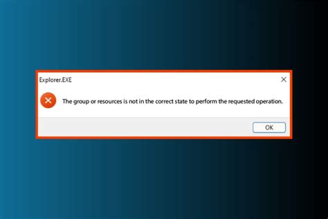 Fix The Group Or Resource Is Not In The Correct State To Perform The