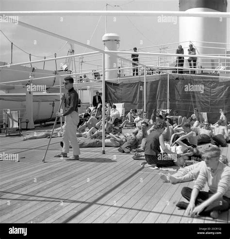 Cruise ship 'Aurelia' on the Atlantic. Picture shows passenger on deck on deck chairs sunbathing ...