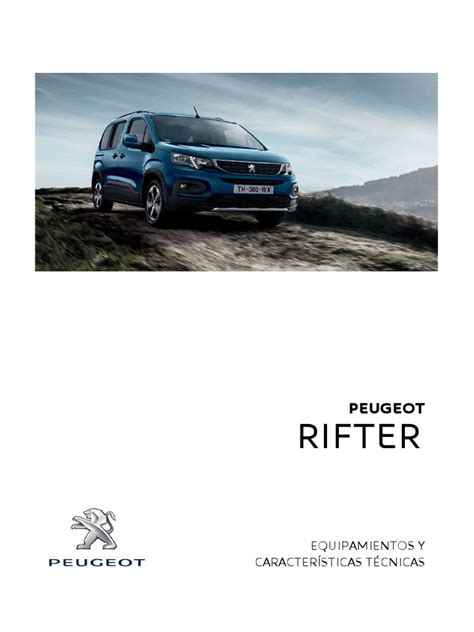 Especificaciones Peugeot Rifter 2025 Pdf Transporte Vehículo De Motor