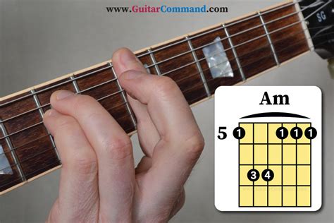 Am Chord Guitar How To Play A Minor Guitar Chord Diagrams And Photos