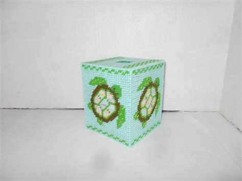 Colorful Turtle Tissue Box Cover Etsy
