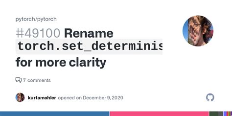 Rename Torch Set Deterministic For More Clarity Issue Pytorch Pytorch Github