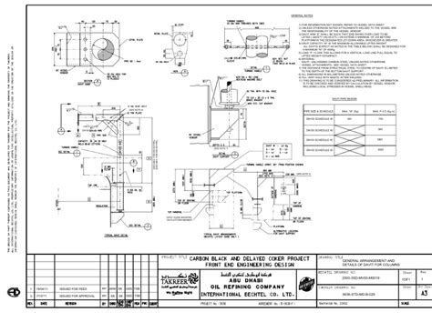 Davit System Technical Drawing For Columns