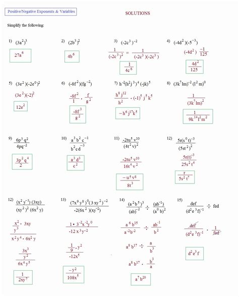 50 Simplify Exponential Expressions Worksheet