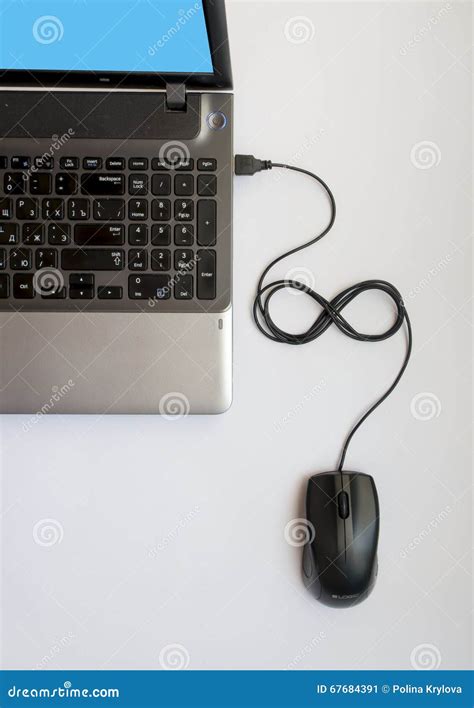 Computer Mouse Connected To The Laptop With The Sign Of Infinit Stock Image Image 67684391