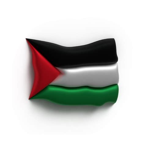 Bandera De Palestina Vector En 3d Vector Premium