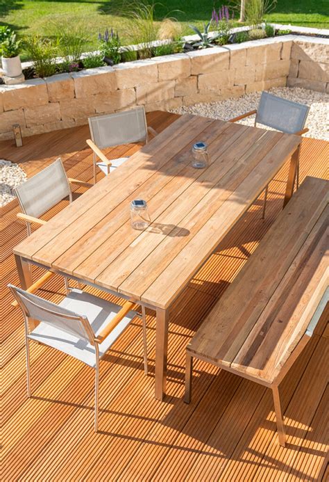 Table Bois Salon De Jardin Table De Jardin Extérieur Bois Byofb