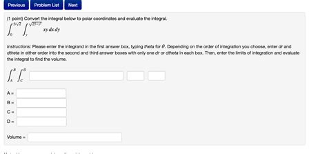 solved convert the integral below to polar coordinates and