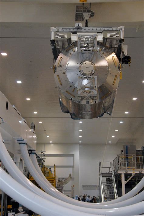 Esa Columbus Is Weighed Before Being Transferred To The Payload Canister