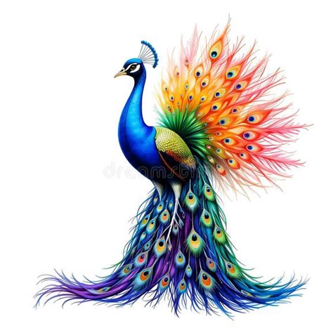 Realistic Peacock Feather Design Stock Illustration Illustration Of