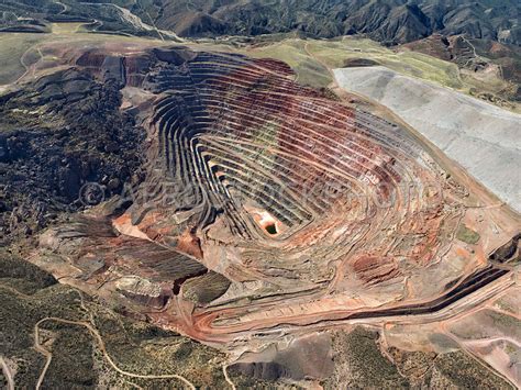 Aerial View Open Pit Excavation At The Ray Mine Kearny Pinal County Arizona Usa